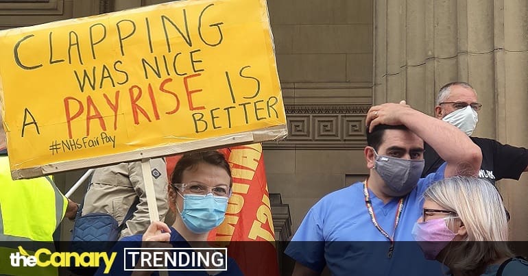 NHS workers march across the UK for a decent pay rise - Canary