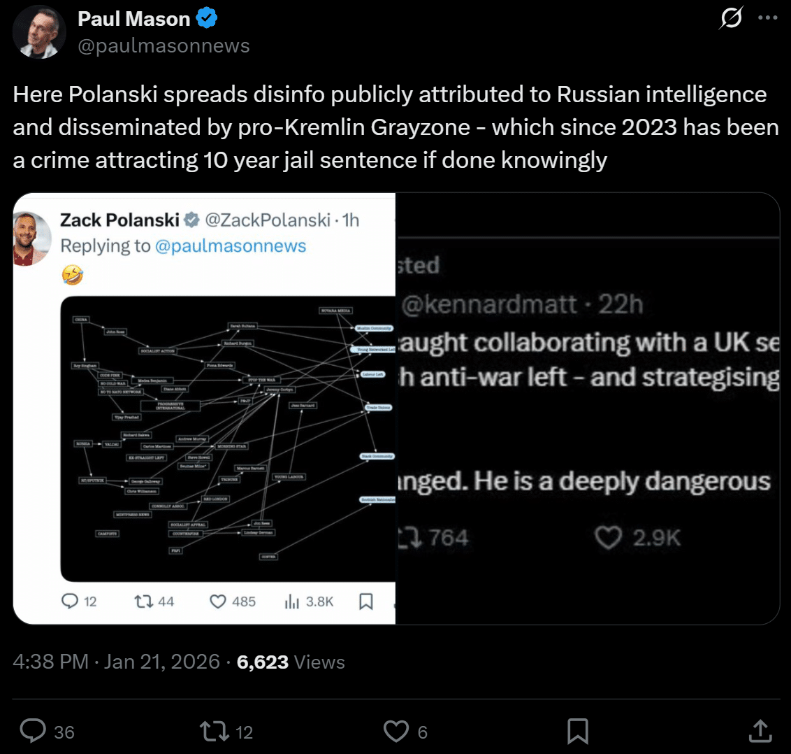 Paul Mason emails expose meltdown after intelligence ties revealed