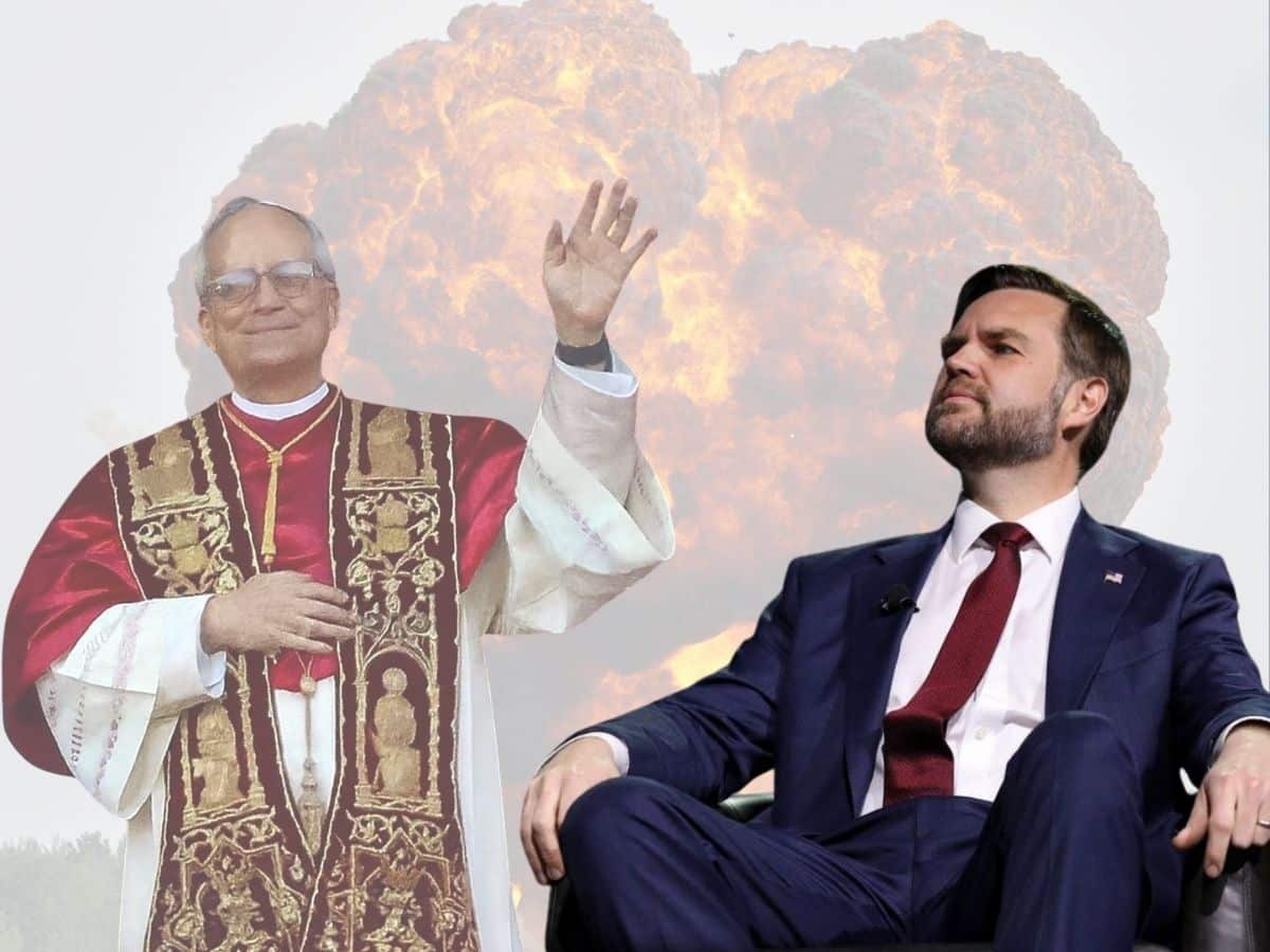 JD Vance heckled while criticising the Pope