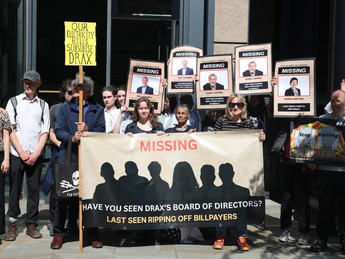 ‘Missing: Will Gardiner’ - activists stage demo outside Drax AGM - Canary
