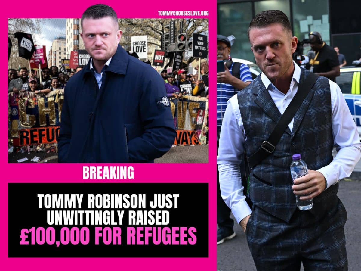 Tommy Robinson hate march is raising money for refugees